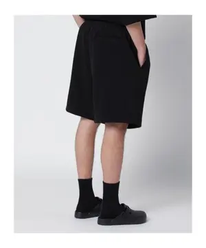 ENTIRE STUDIOS Elastic Waist Drawstring Shorts - Black
