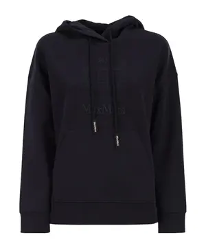 Max Mara Embroidered Drawstring Hoodie - Black