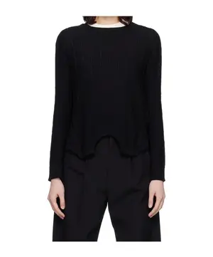MAISON MARGIELA Ribbed Knit Crewneck Sweater - Black