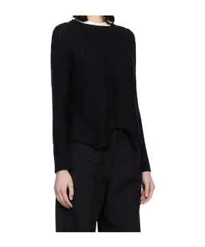 MAISON MARGIELA Ribbed Knit Crewneck Sweater - Black