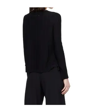 MAISON MARGIELA Ribbed Knit Crewneck Sweater - Black