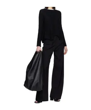 MAISON MARGIELA Ribbed Knit Crewneck Sweater - Black