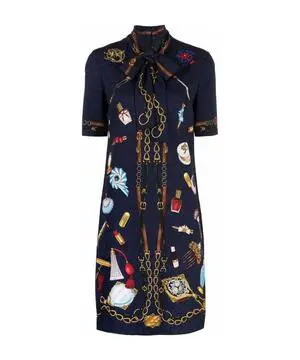 Moschino Short Sleeve Fantasy Print Dress