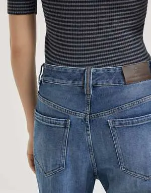 Brunello Cucinelli Logo Patch Straight Leg Jeans