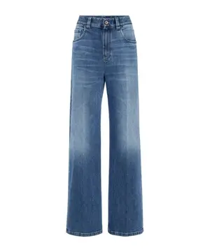 Brunello Cucinelli Logo Patch Straight Leg Jeans