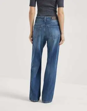 Brunello Cucinelli Logo Patch Straight Leg Jeans