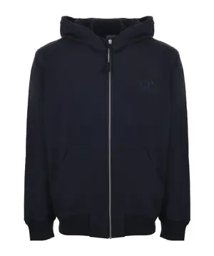 C.P. COMPANY Zip-up Hooded Sweatshirt - Blue