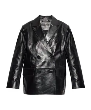 STAND STUDIO Alondra Double-breasted Leather Blazer