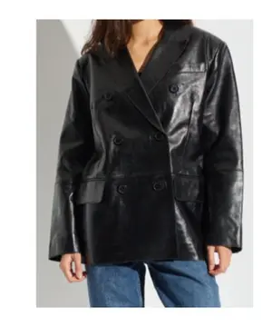 STAND STUDIO Alondra Double-breasted Leather Blazer