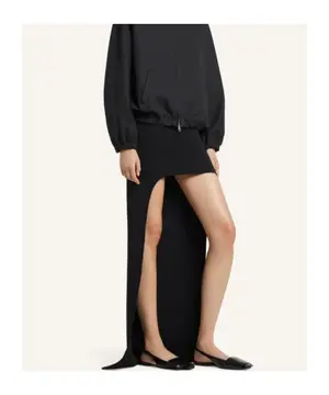 COURREGES Asymmetrical Knitted Skirt - Black