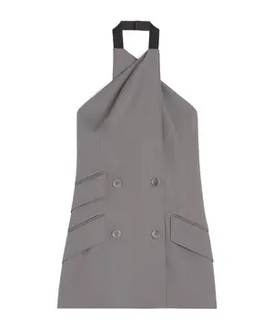 Max Mara Cali Halterneck Sleeveless Blazer - Medium Gray