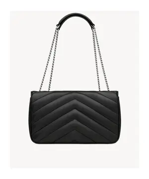 Saint Laurent Loulou Foldover Top Medium Shoulder Bag - Black