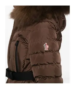 Moncler Beverley Down Jacket With Removable Fur Hood - Brown