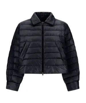 Herno Ultralight Nylon Cape With Shirt Collar And Patch Pockets - Black