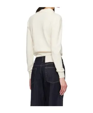JIL SANDER Long-sleeved Wool Knit Polo Shirt