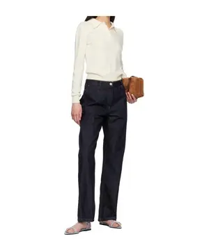 JIL SANDER Long-sleeved Wool Knit Polo Shirt