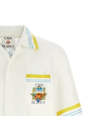 Casablanca Flower Court Icon Satin Shirt - White