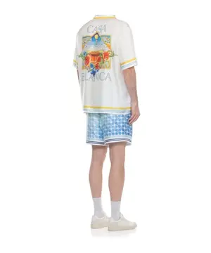 Casablanca Flower Court Icon Satin Shirt - White