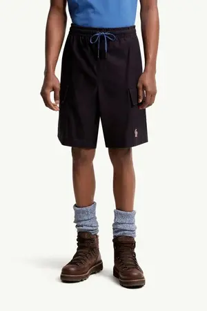 Moncler Cotton Gabardine Cargo Shorts - Navy Blue