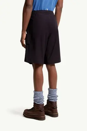 Moncler Cotton Gabardine Cargo Shorts - Navy Blue