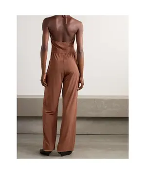 Max Mara Halter Neck Jumpsuit With Cinched Waist - Brown