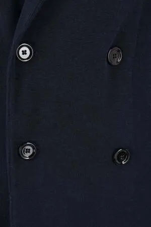 LARDINI Double-breasted Jacket With Peaked Lapel And Patch Pockets - Black