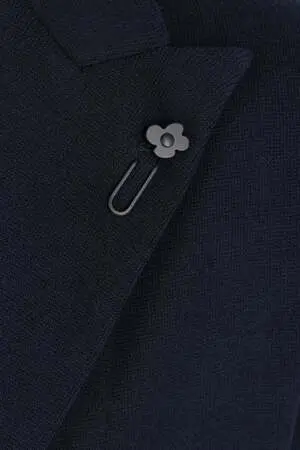 LARDINI Double-breasted Jacket With Peaked Lapel And Patch Pockets - Black