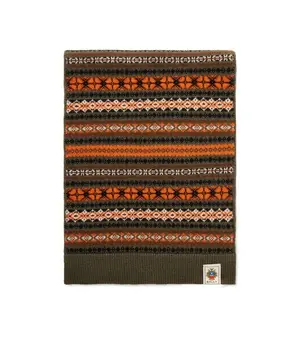 Bally Fair Isle Wool Scarf - Green