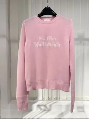 Dior Long-sleeved Knitwear With Logo - Pink