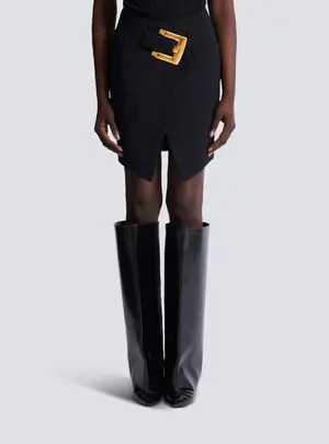 Balmain Belted Mini Skirt With Anthem Buckle