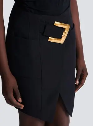 Balmain Belted Mini Skirt With Anthem Buckle