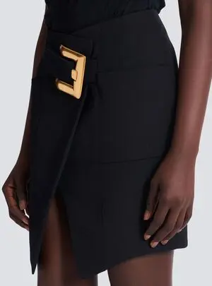Balmain Belted Mini Skirt With Anthem Buckle