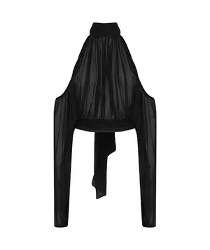 Giuseppe Di Morabito Gathered Tie-neck Top - Black