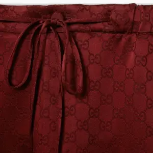 Gucci Gg Monogram Satin Pants - Red