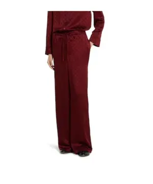 Gucci Gg Monogram Satin Pants - Red