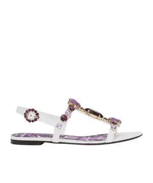 Dolce & Gabbana Embellished Flat Sandals - Multi-color