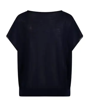 ROBERTO COLLINA Boxy Short-sleeve Knitted Top With Roman Trim - Black