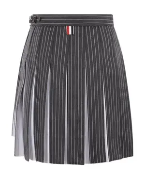 Thom Browne Pleated Skirt With Grosgrain Trim