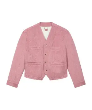 Kenzo Hairy Wool Alpaca And Mohair Collarless Jacket