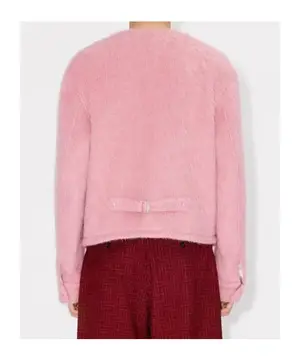 Kenzo Hairy Wool Alpaca And Mohair Collarless Jacket