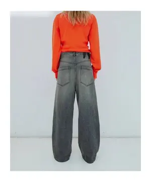 DARKPARK Fold Over Wide Leg Denim Trousers