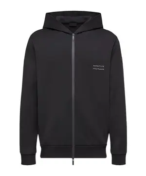 Moncler Logo Embroidered Zip-up Hoodie