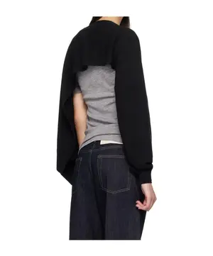 JIL SANDER Asymmetrical Single-sleeve Knitwear - Black