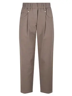 Brunello Cucinelli High-waisted Straight Leg Trousers - Brown