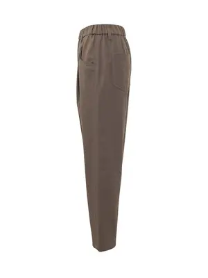 Brunello Cucinelli High-waisted Straight Leg Trousers - Brown