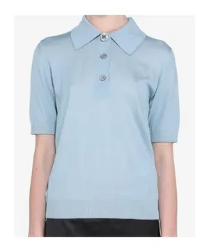 N.21 Short-sleeved Polo Shirt With Ribbed Details