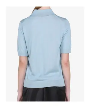 N.21 Short-sleeved Polo Shirt With Ribbed Details