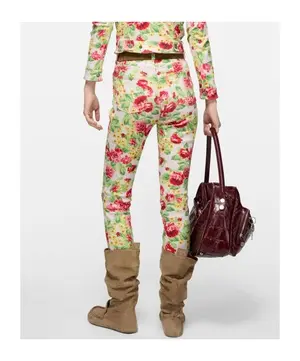 Acne Studios Slim Fit Floral Print Trousers