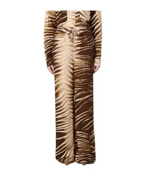 Just Cavalli Zebra Print Wide Leg Trousers