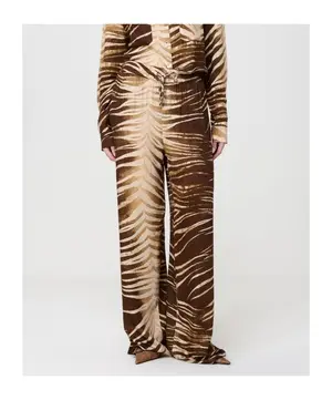 Just Cavalli Zebra Print Wide Leg Trousers